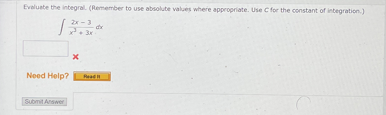 Solved Evaluate the integral. (Remember to use absolute | Chegg.com
