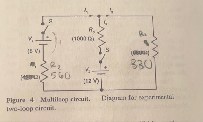 Solved Multiloop Circuits: Kirchhoff's Rules TI Laboratory | Chegg.com