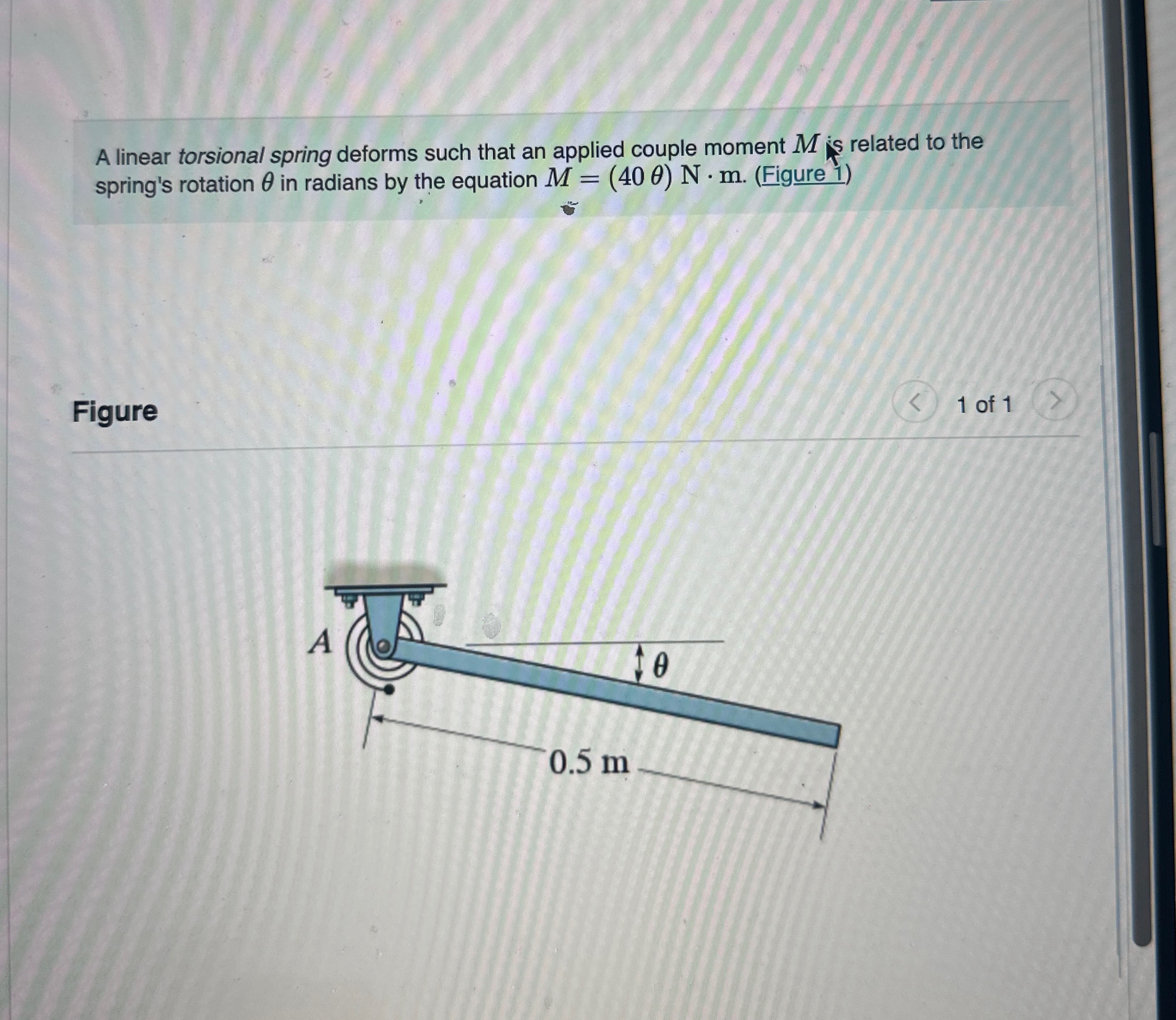 Solved A linear torsional spring deforms such that an | Chegg.com