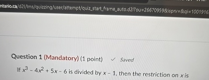 Solved Question 1 (Mandatory) (1 ﻿point) ﻿SavedIf | Chegg.com