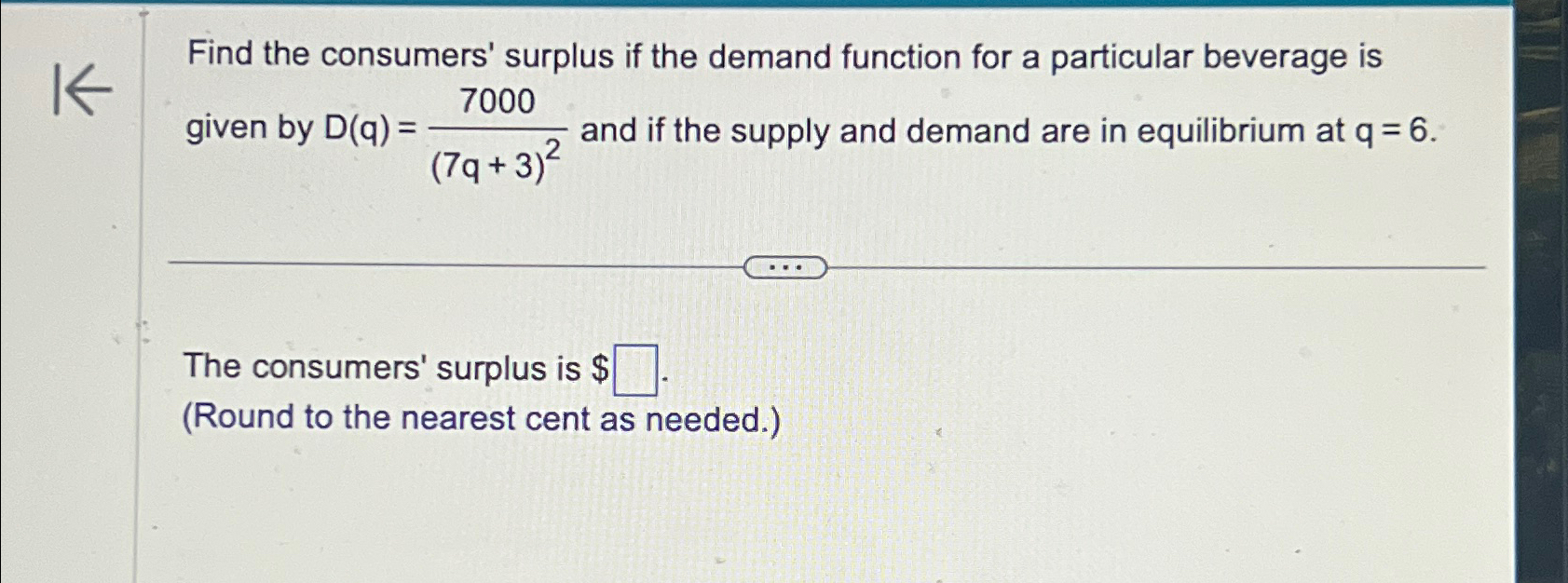 Solved Find the consumers' surplus if the demand function | Chegg.com