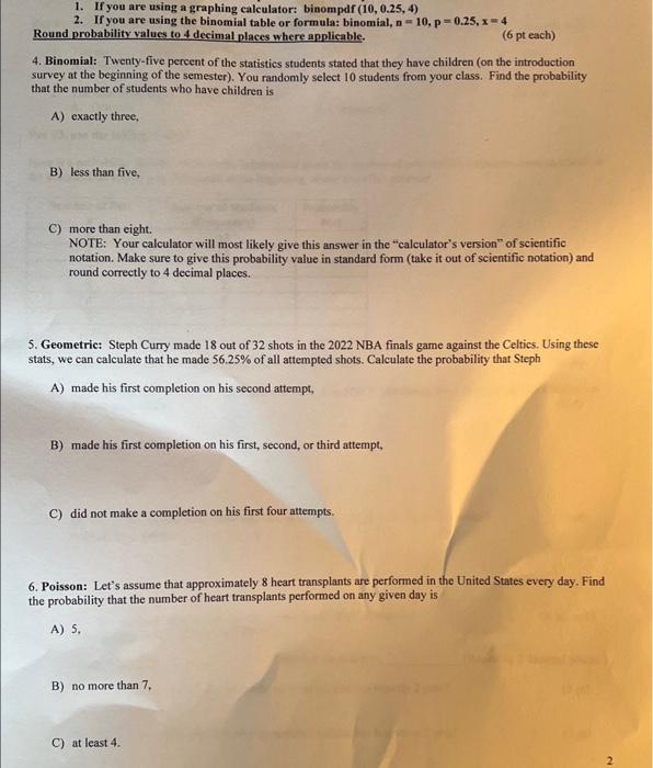 Solved For #1-2, decide whether each represents a discrete | Chegg.com