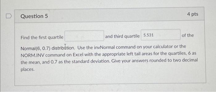 Solved Find the first quartile and third quartile of the | Chegg.com