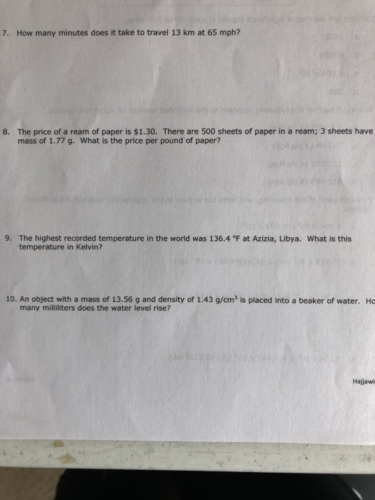 Solved 7. How many minutes does it take to travel 13 km at | Chegg.com