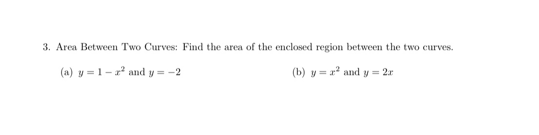 Solved Area Between Two Curves: Find the area of the | Chegg.com