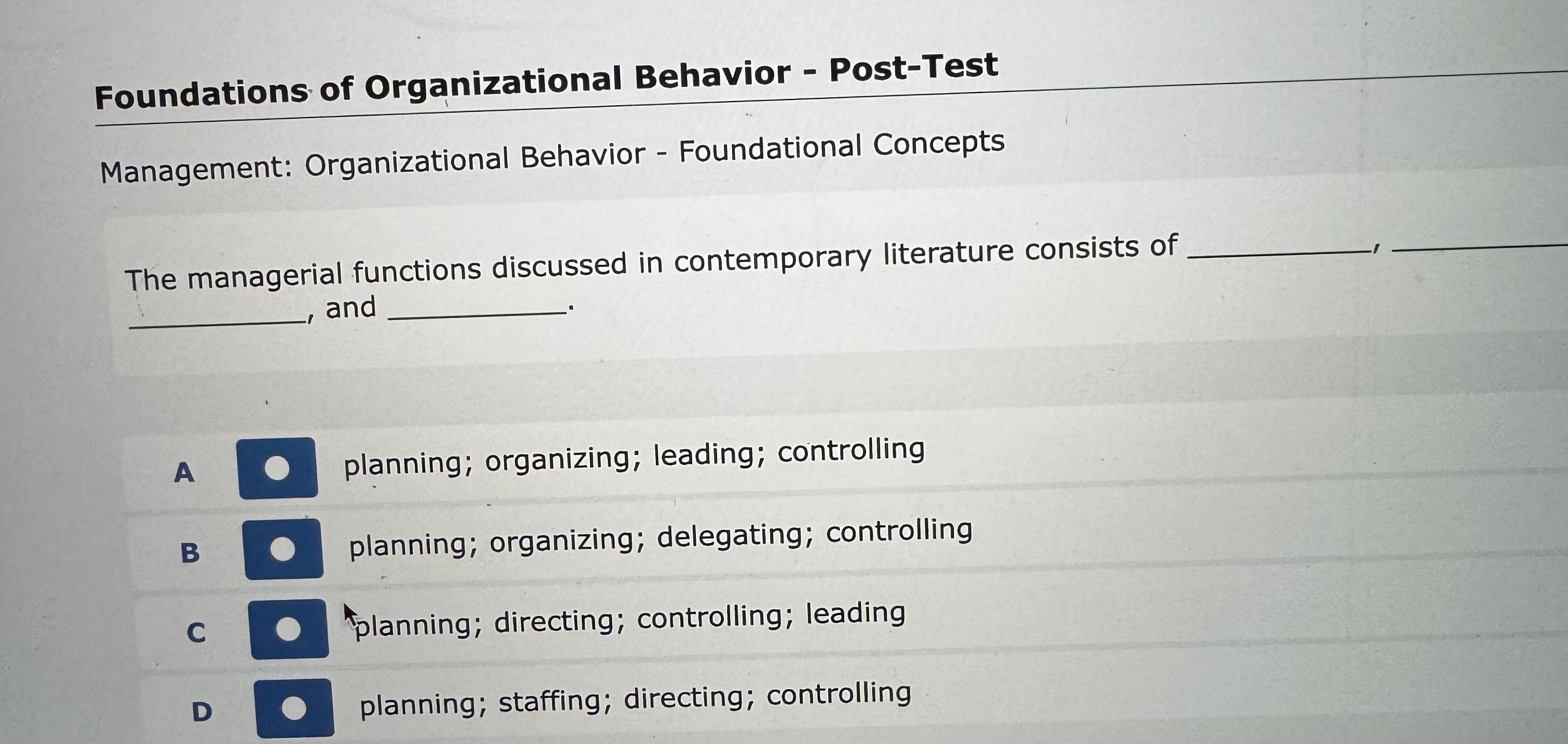 Solved Foundations of Organizational Behavior - | Chegg.com