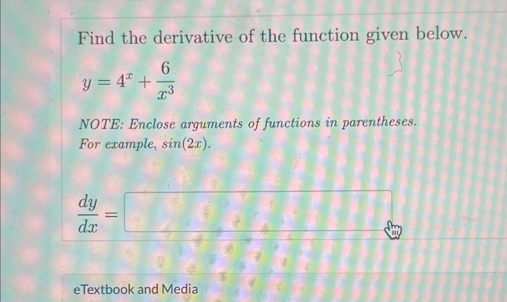 Solved Find the derivative of the function given | Chegg.com