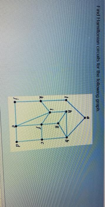 Solved Find Hamiltonian circuits for the following graph. 1 | Chegg.com