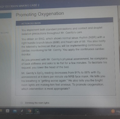 Solved DGY DECISION MAKING CASE 2Promoting Oxygenationactrow | Chegg.com
