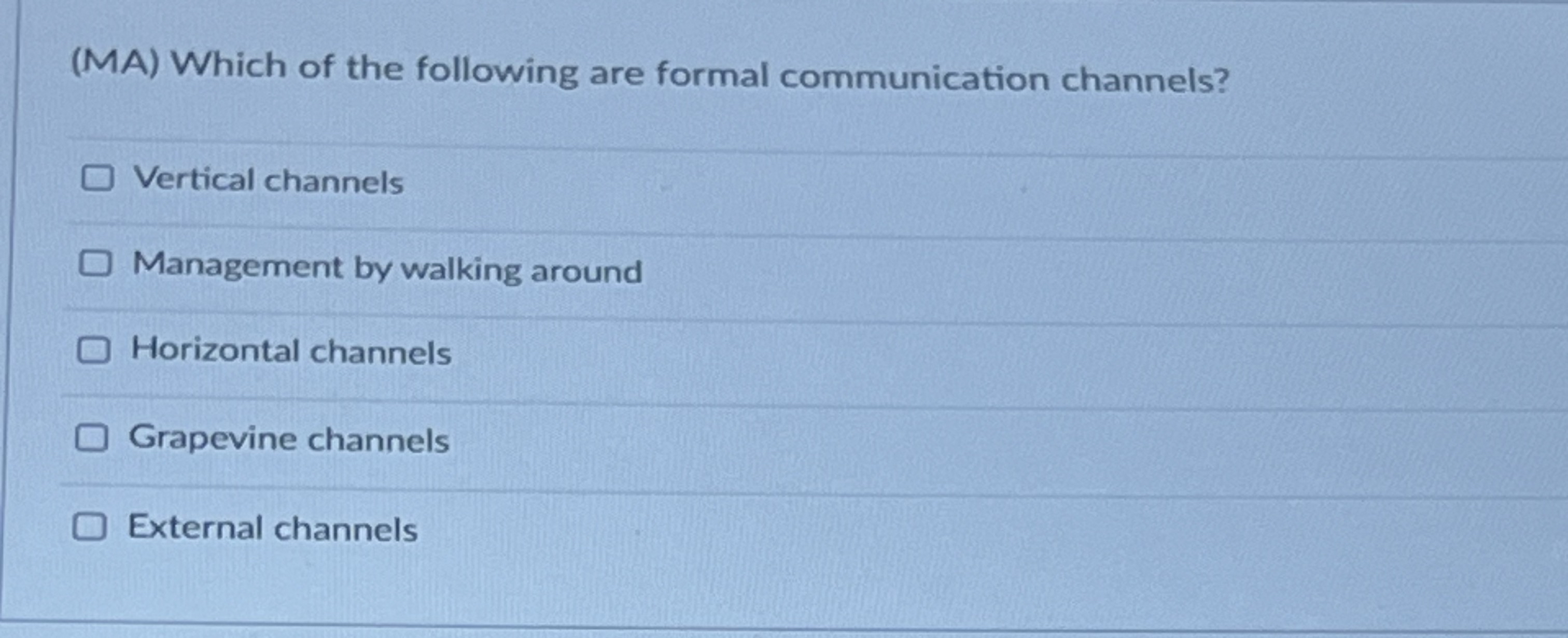 Solved (MA) ﻿Which of the following are formal communication | Chegg.com
