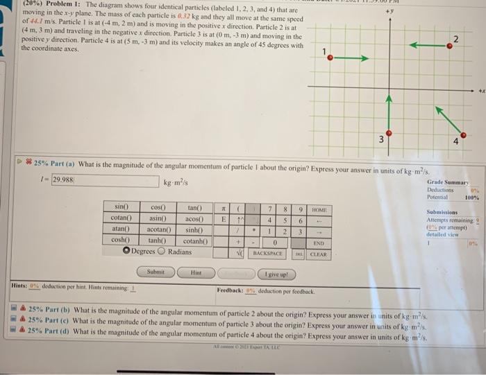 Solved (20%) Problem 1: The diagram shows four identical | Chegg.com