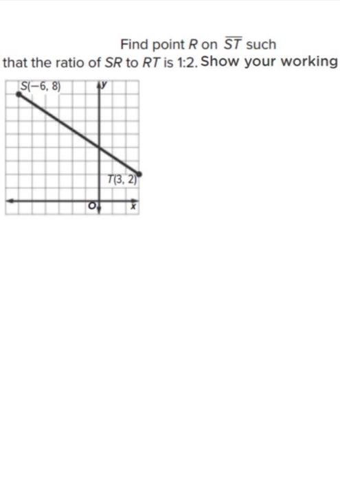 Solved Find point R on ST such that the ratio of SR to RT is | Chegg.com