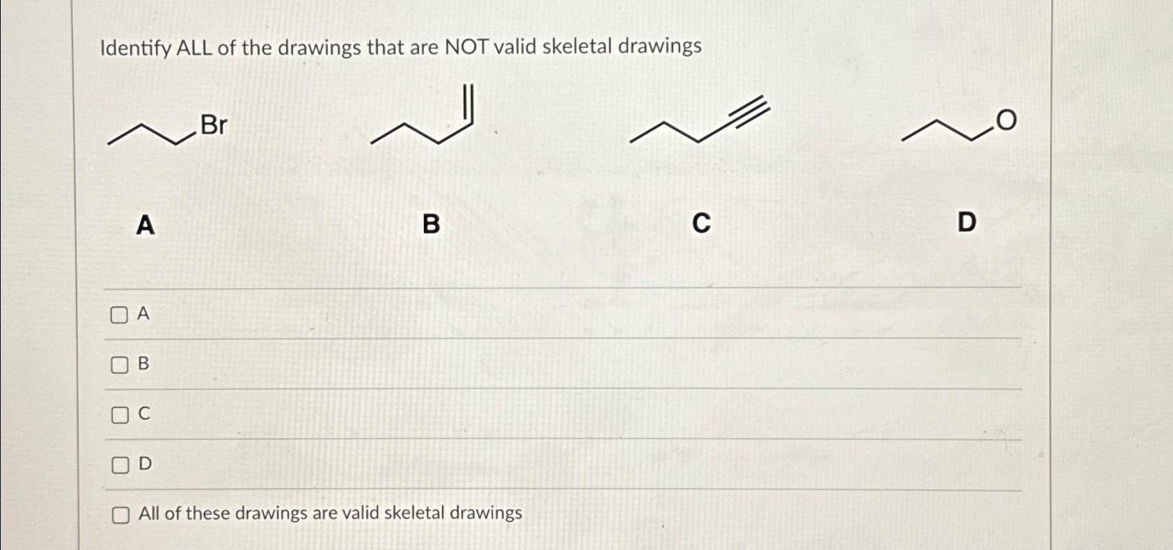 Solved Identify ALL of the drawings that are NOT valid | Chegg.com