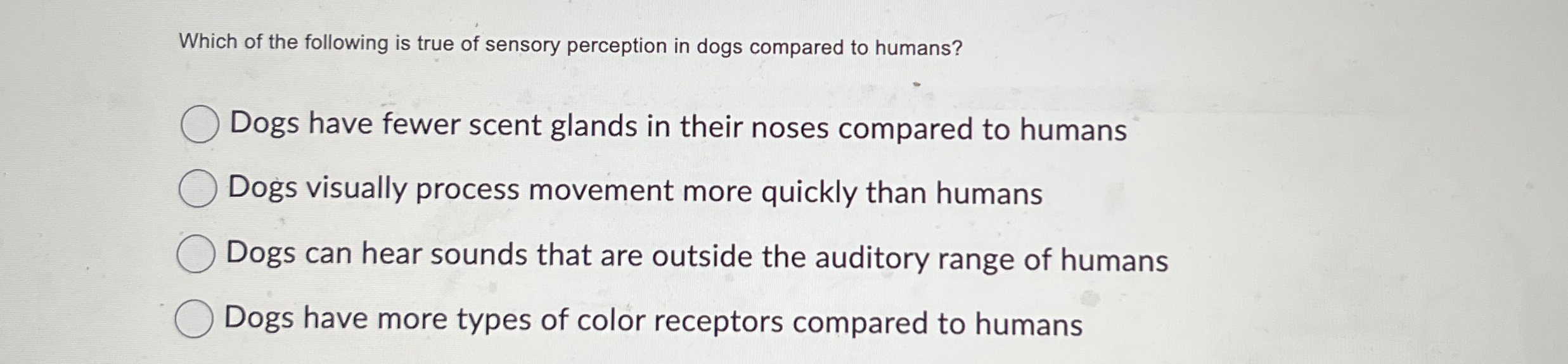 Solved Which of the following is true of sensory perception | Chegg.com