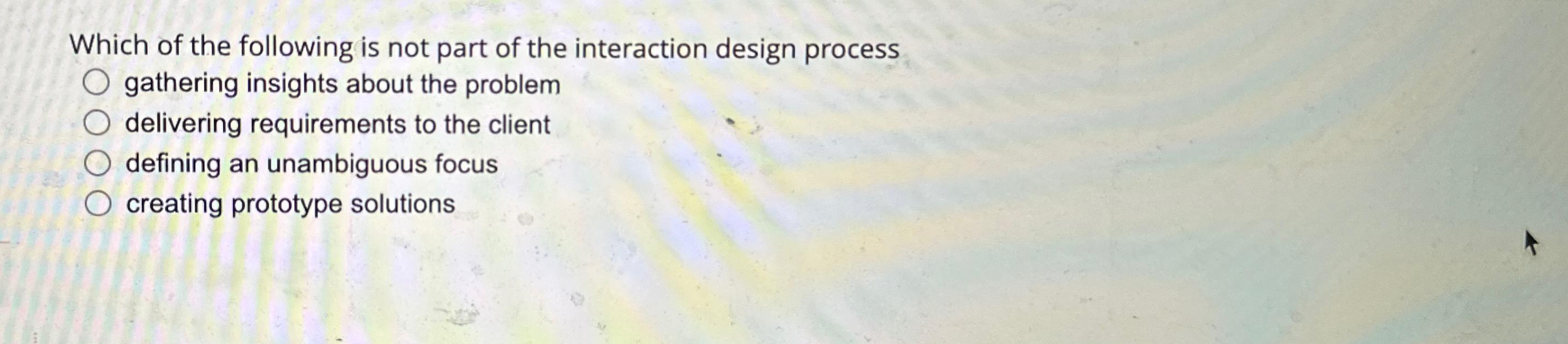 Solved Which of the following is not part of the interaction | Chegg.com