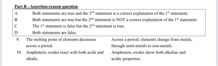 Solved A Both statements are true and the 2nd statement is | Chegg.com