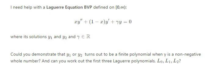 Solved Topic: Laguerre Equation | Chegg.com
