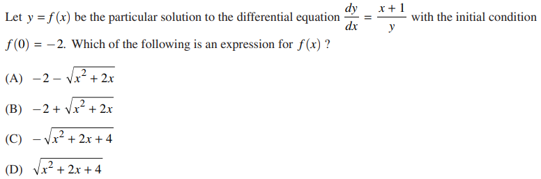 Solved Let y=f(x) ﻿be the particular solution to the | Chegg.com