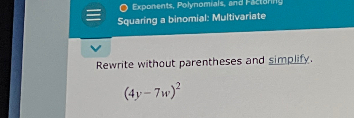 Solved Exponents, Polynomials, and Factoring Squaring a | Chegg.com