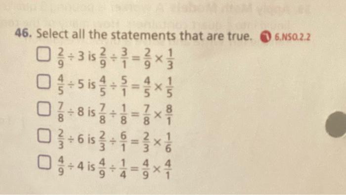 Solved 45. Select all the math statements that have the same | Chegg.com