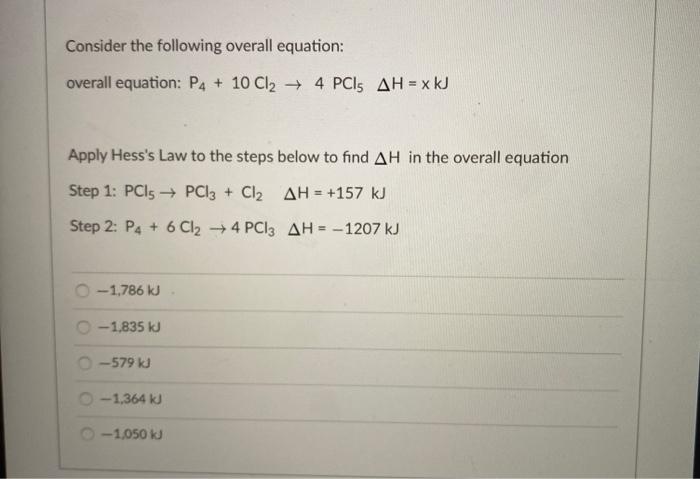 Solved Consider the following overall equation: overall | Chegg.com