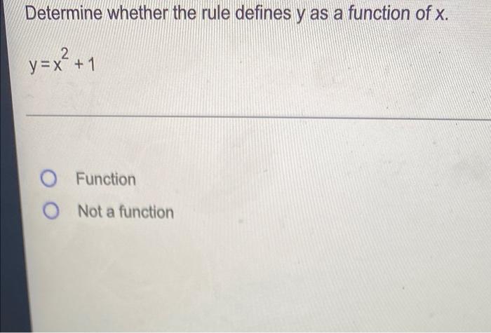 Solved Determine whether the rule defines y as a function of | Chegg.com