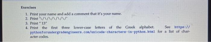 Solved can someone tell me why the unicode character is not | Chegg.com