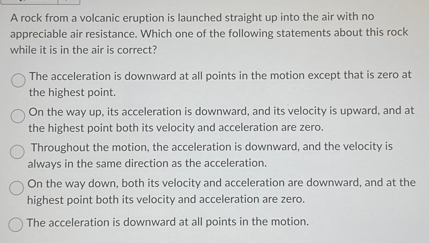 Solved A rock from a volcanic eruption is launched straight | Chegg.com