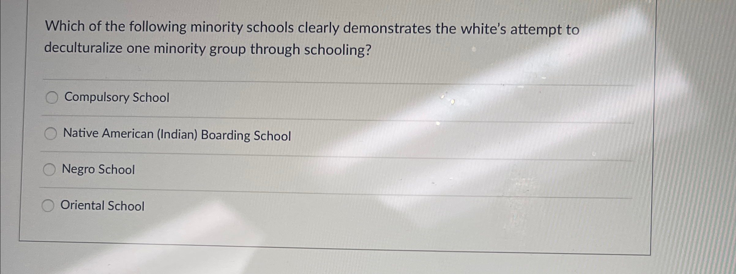 Solved Which of the following minority schools clearly | Chegg.com