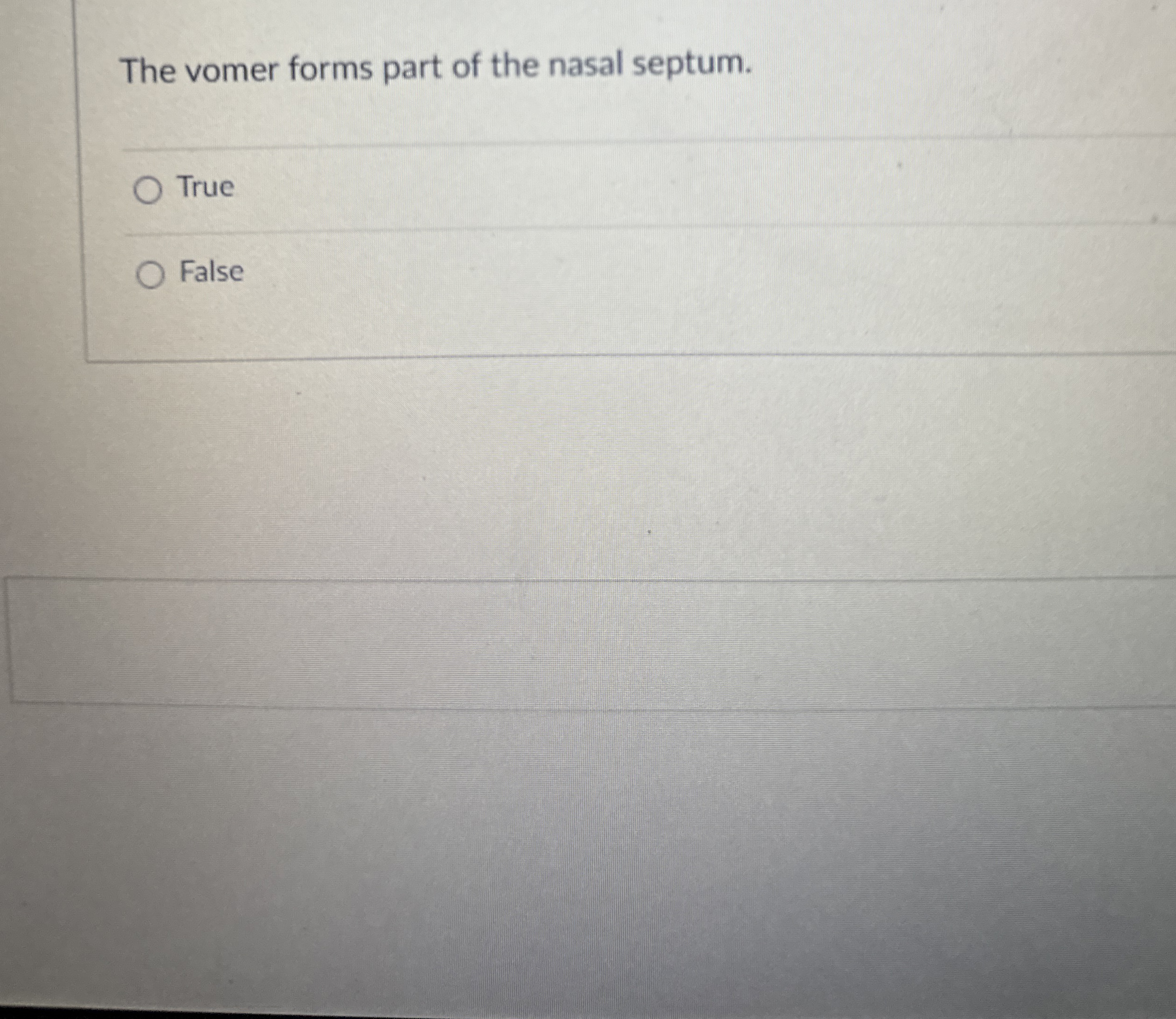 Solved The vomer forms part of the nasal septum.TrueFalse | Chegg.com