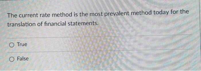 Solved The current rate method is the most prevalent method | Chegg.com