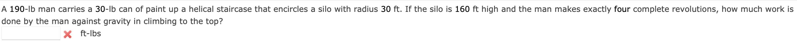 Solved A 190 -Ib man carries a 30-Ib ﻿can of paint up a | Chegg.com