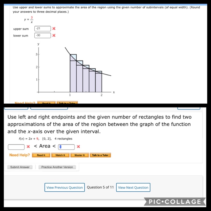 Solved Use upper and lower sums to approximate the area of | Chegg.com