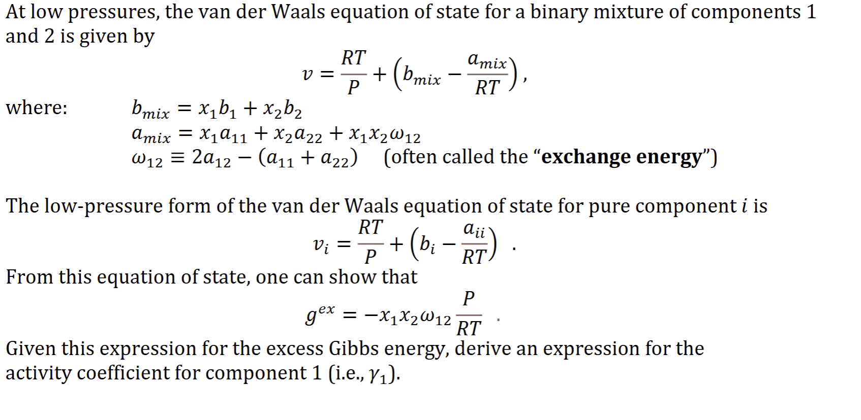 At ﻿low pressures, the van der Waals equation of | Chegg.com