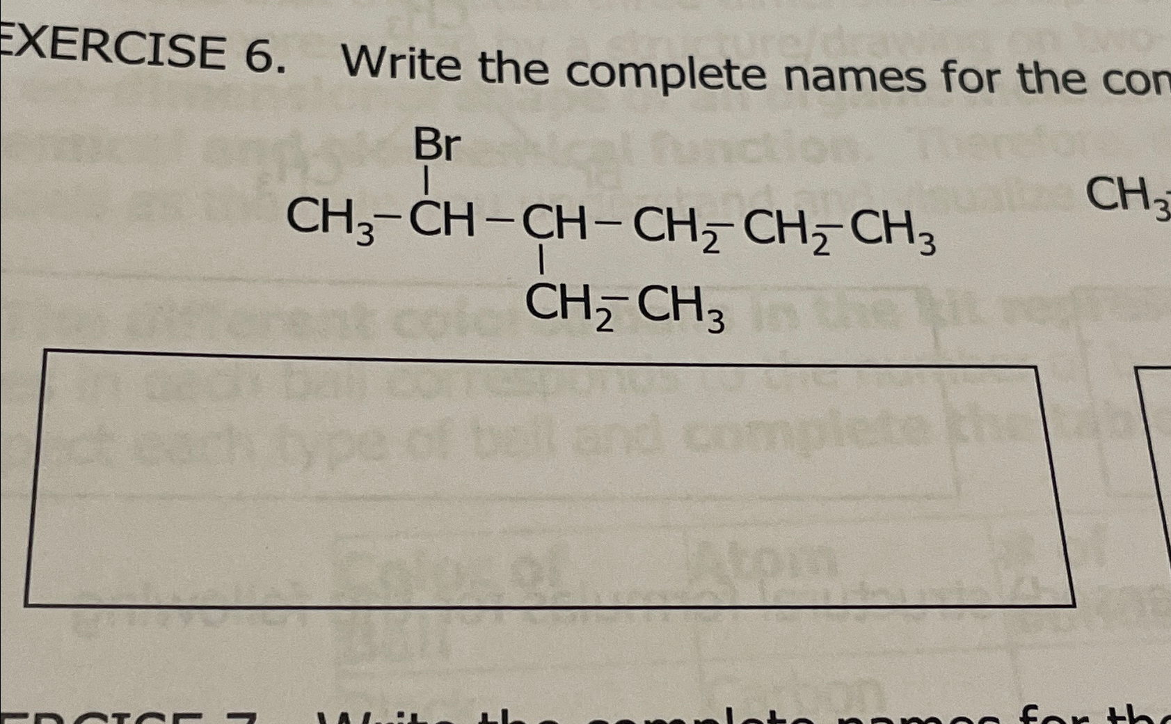 Solved EXERCISE 6. ﻿Write the complete names for the con | Chegg.com