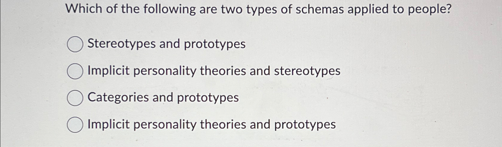 Solved Which of the following are two types of schemas | Chegg.com