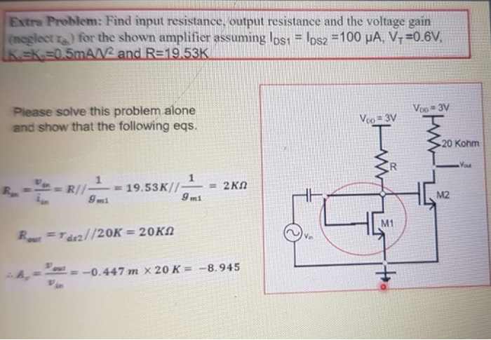 Solved Extra Problem Find Input Resistance Output 0421
