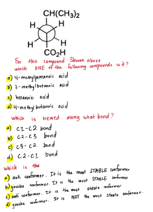 Solved CH(CH3)2 H H which H H CO2H For this compound Shown | Chegg.com