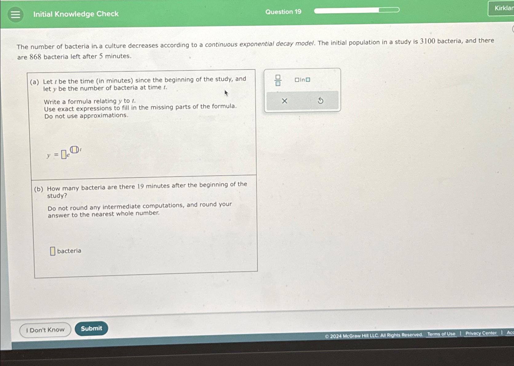 Solved Initial Knowledge CheckQuestion 19The number of | Chegg.com
