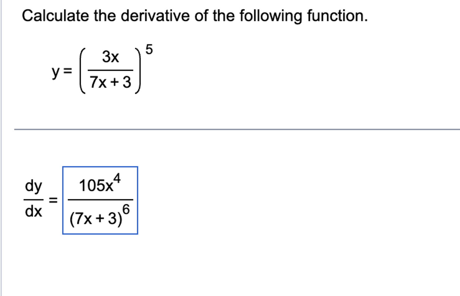 Solved Calculate the derivative of the following | Chegg.com