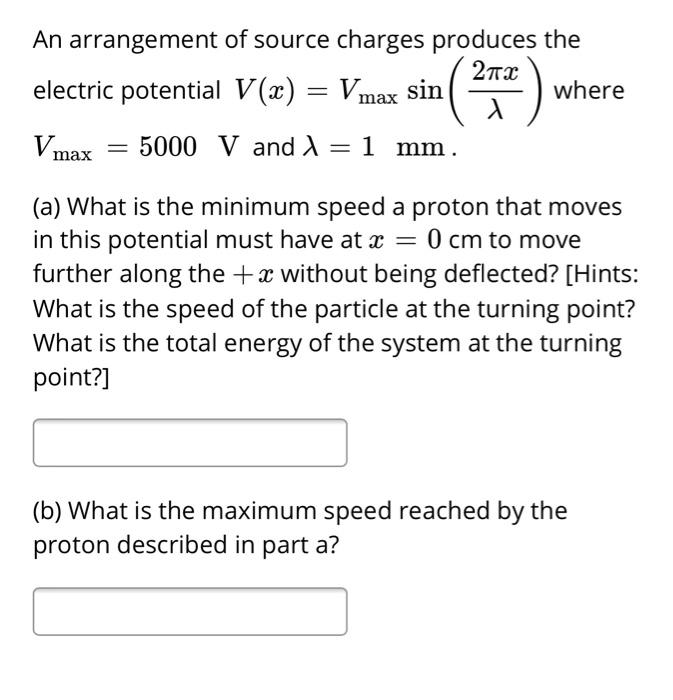 Solved An arrangement of source charges produces the 2пх | Chegg.com