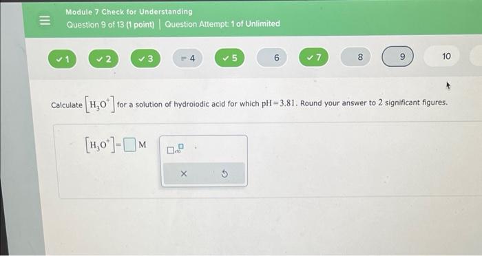 Solved Calculate [H3O+]for a solution of hydroiodic acid for | Chegg.com