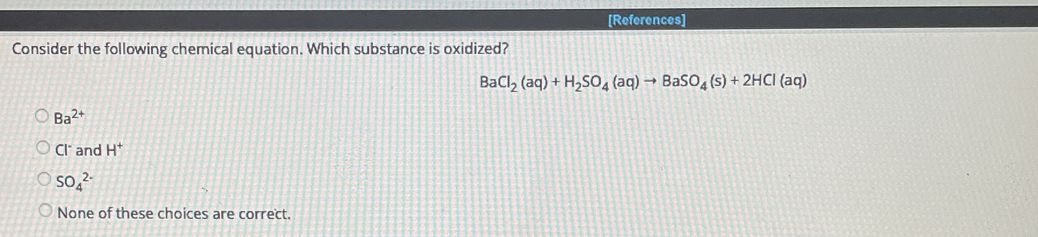 Solved Consider the following chemical equation. Which | Chegg.com