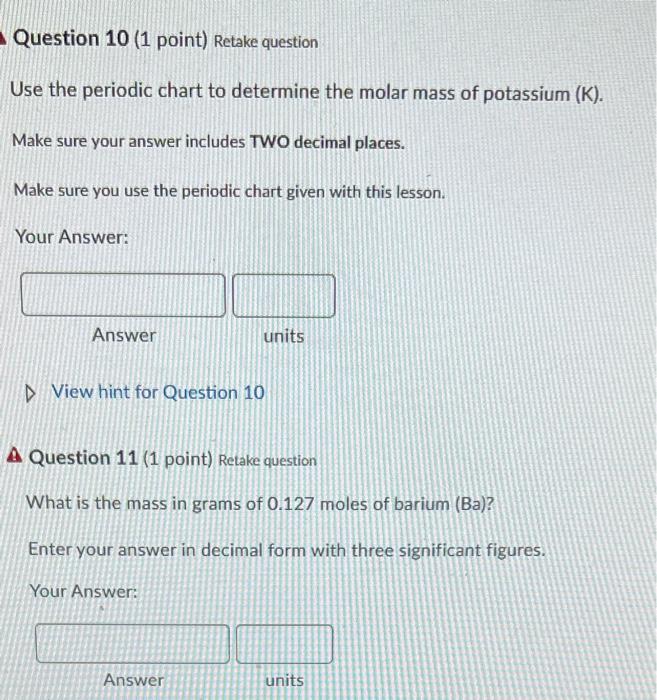 Solved Question 10 (1 point) Retake question Use the | Chegg.com