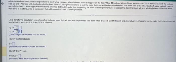 Solved side up and 17 landed with the buttered side down. | Chegg.com