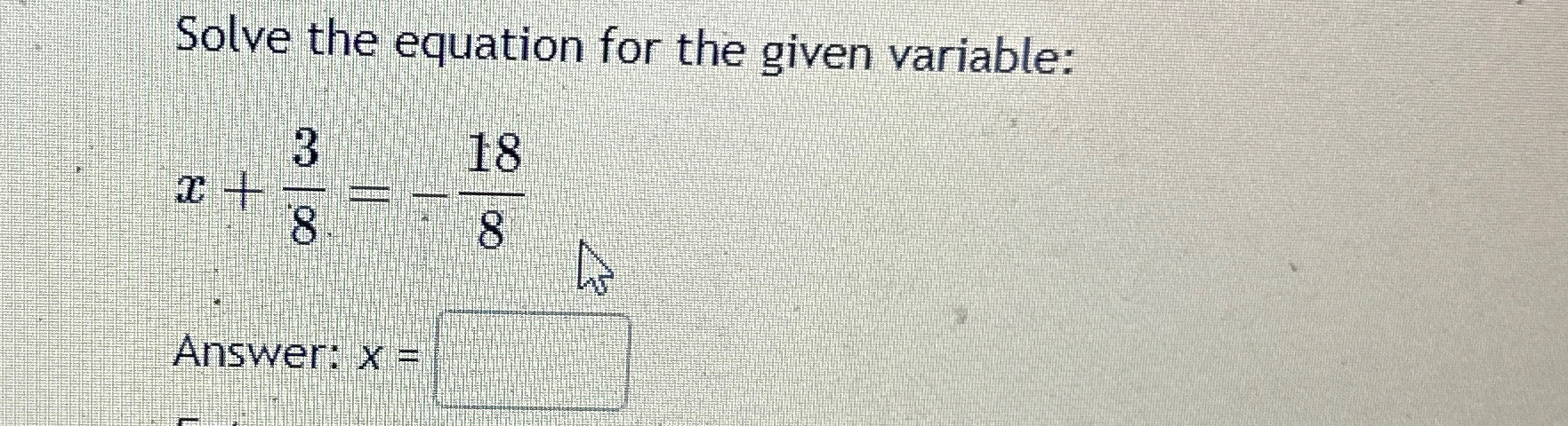 Solved Solve the equation for the given | Chegg.com