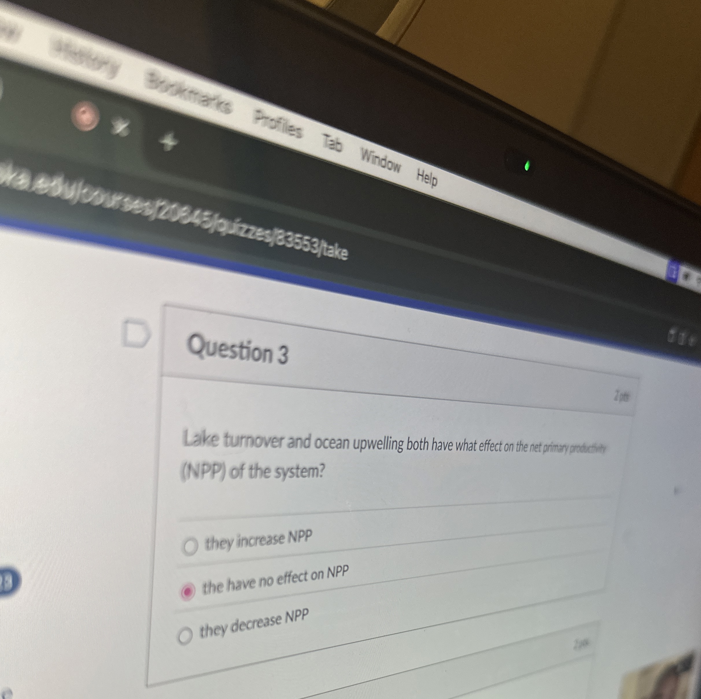Solved Question 3Lake turnover and ocean upwelling both have | Chegg.com