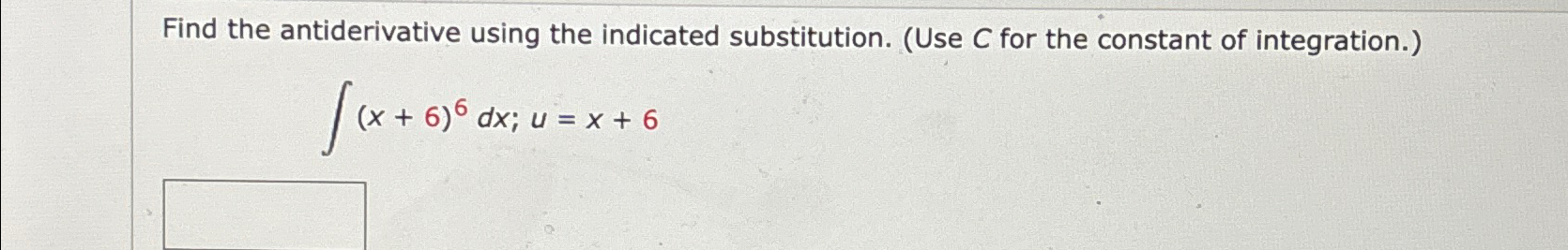 Solved Find the antiderivative using the indicated | Chegg.com