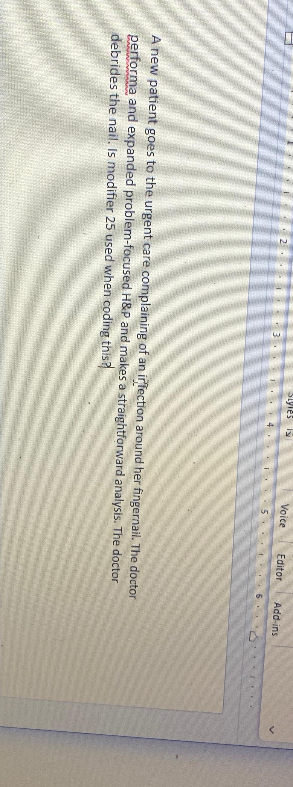 Solved A new patient goes to the urgent care complaining of | Chegg.com