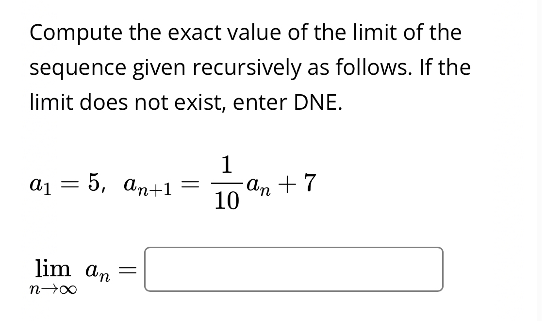 Solved Compute the exact value of the limit of the sequence | Chegg.com